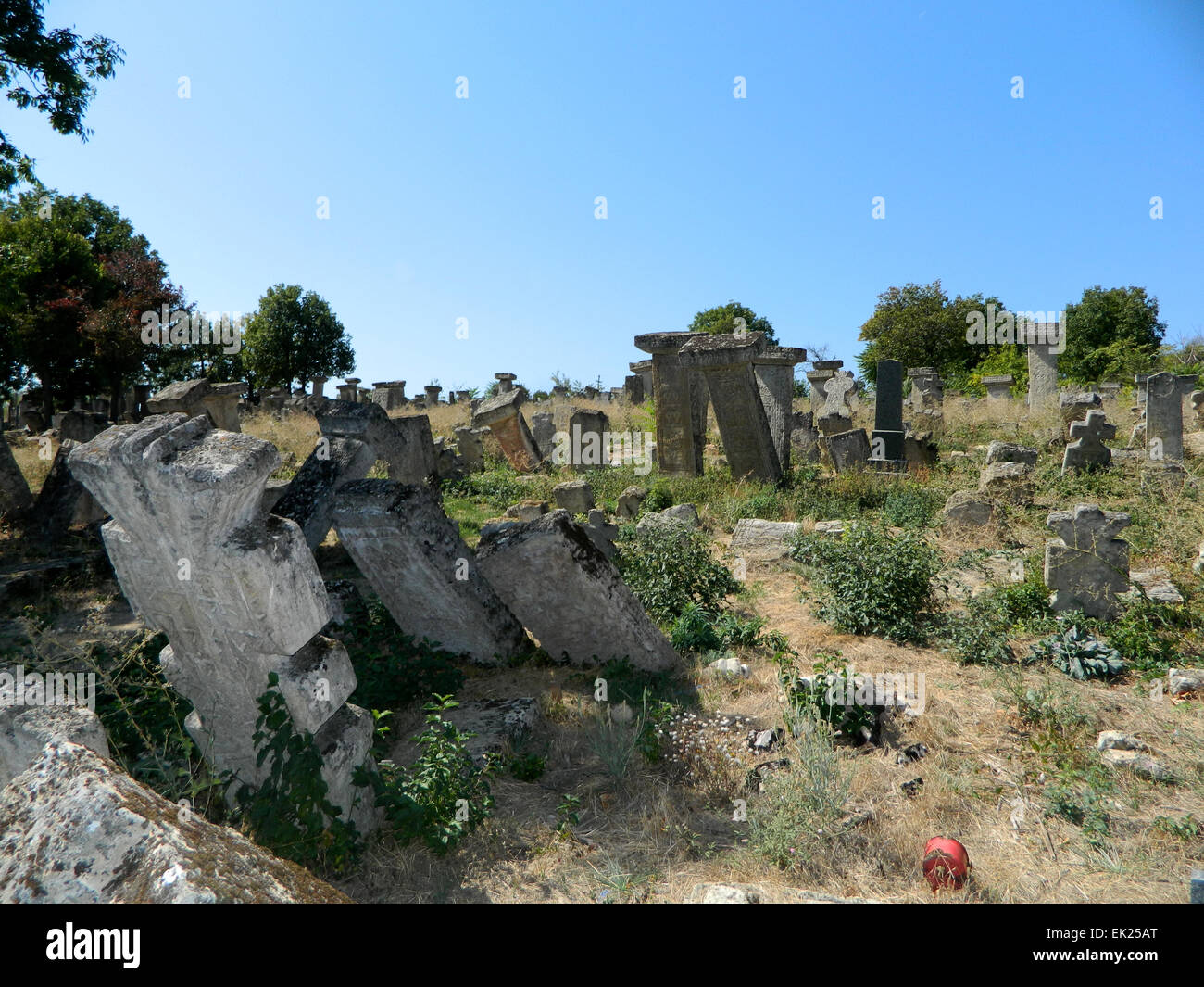 Old abandoned rural cemetery on a hill Stock Photo - Alamy