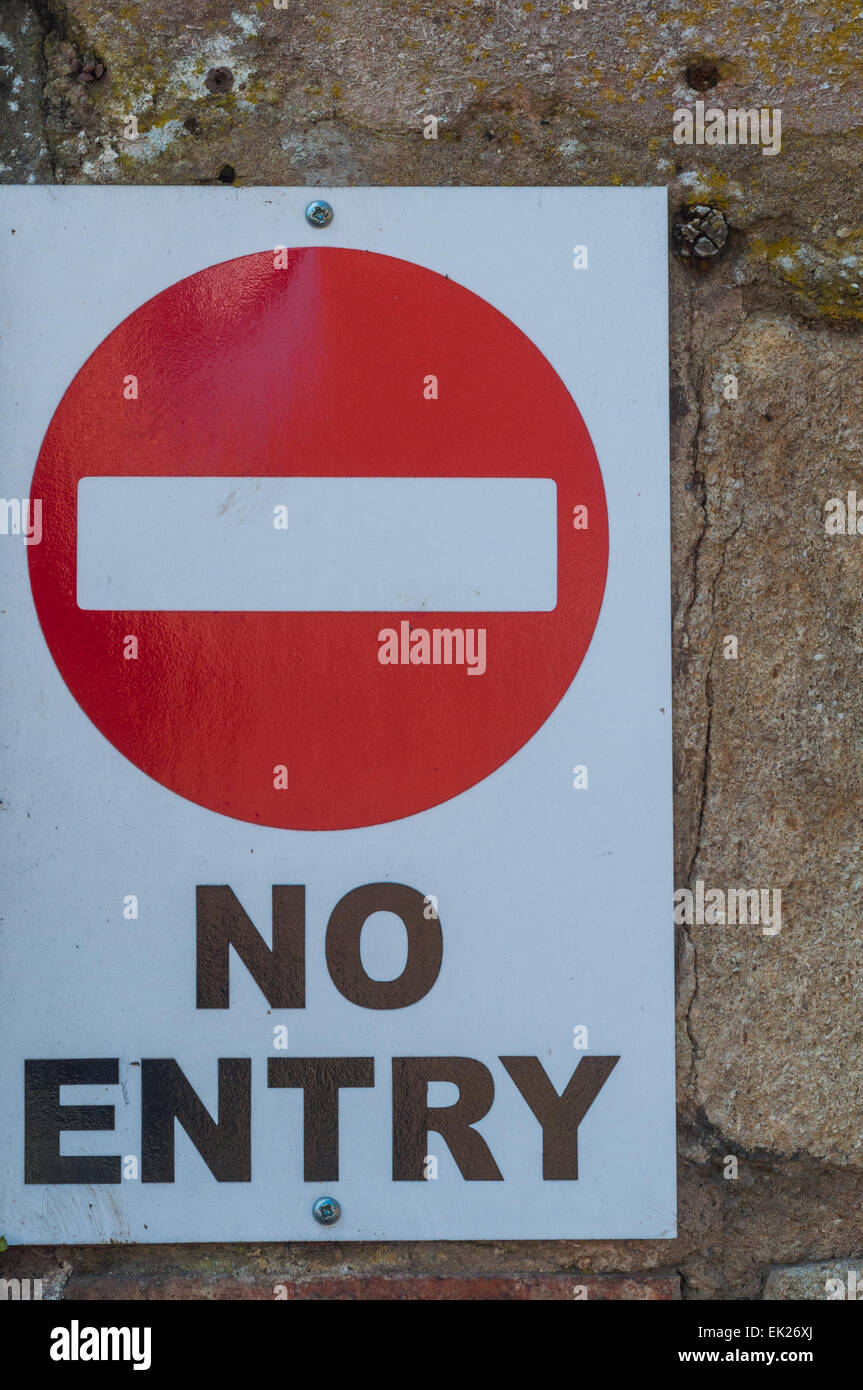 No entry sign for traffic, UK Stock Photo - Alamy