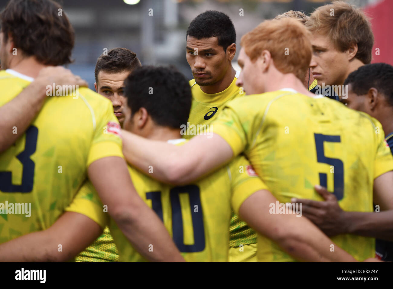 Tokyo, Japan. 5th Apr, 2015. Australia team group (AUS) Rugby : 2014-15 ...