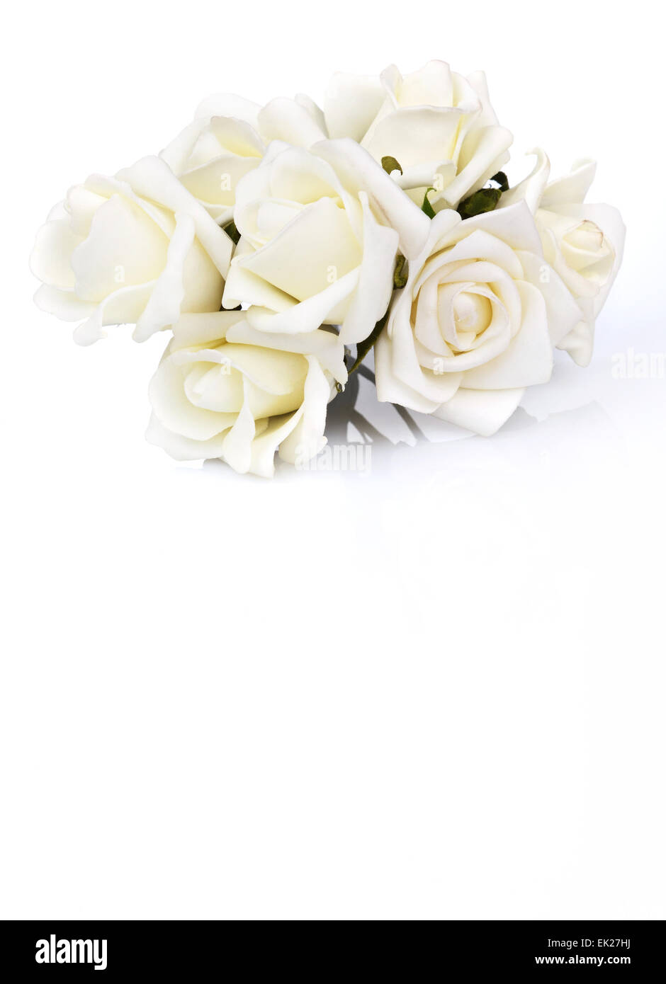 bouquet of white roses on a white background Stock Photo - Alamy