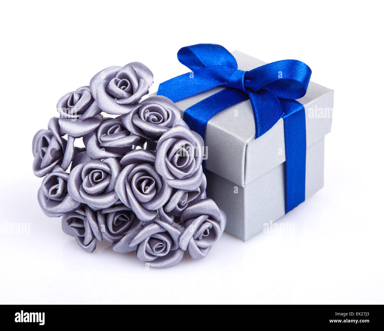 Table with blue flowers Cut Out Stock Images & Pictures - Alamy