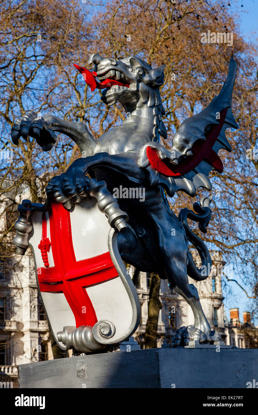 A Cast Iron Dragon Statue Sits On The Victoria Embankment, Marking The ...