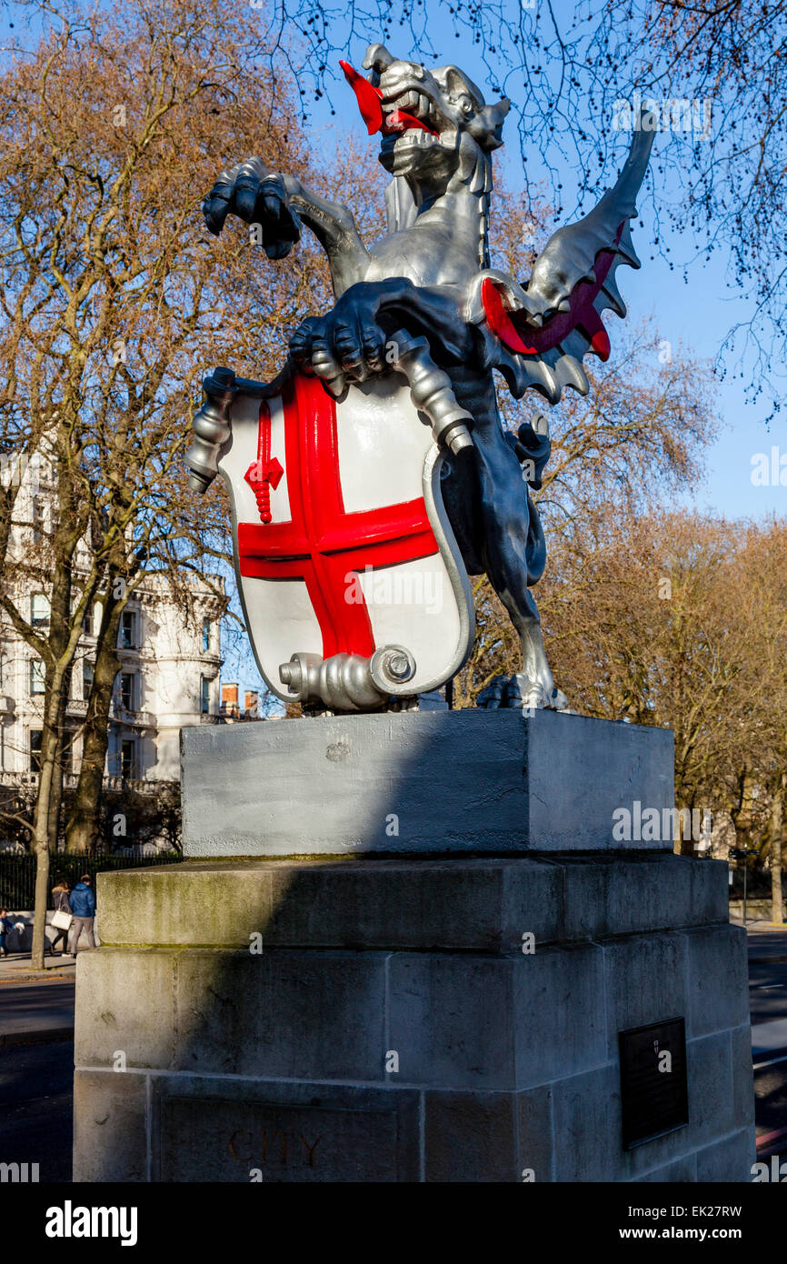 A Cast Iron Dragon Statue Sits On The Victoria Embankment, Marking The ...