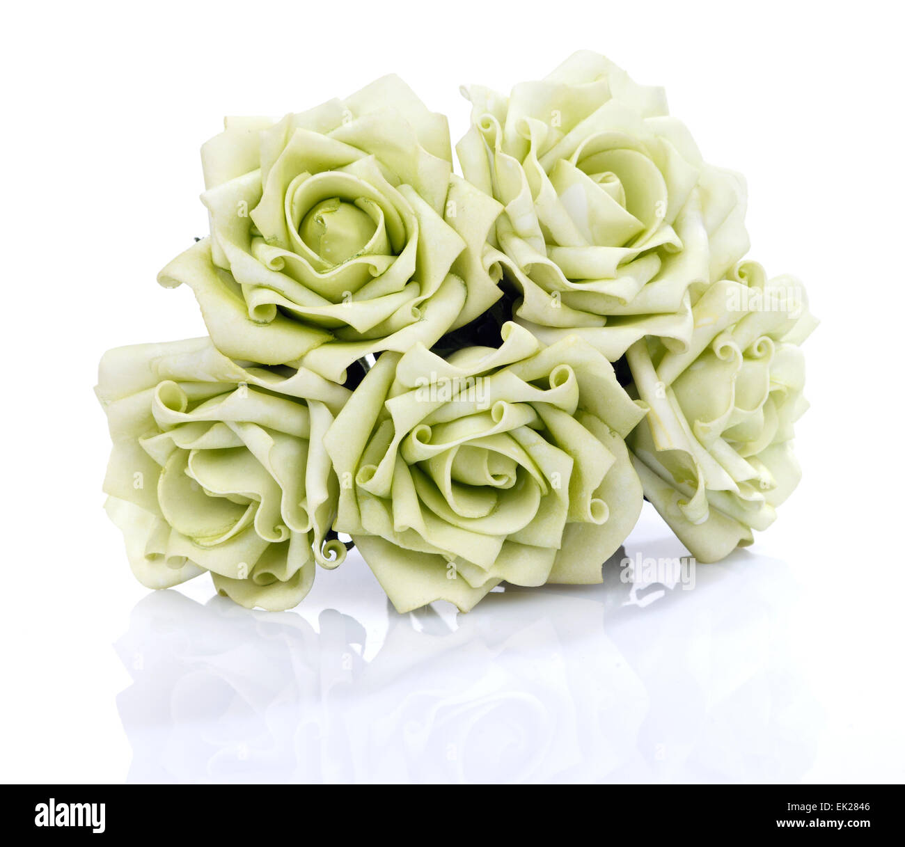 artificial bouquet of green roses on a white background Stock Photo - Alamy
