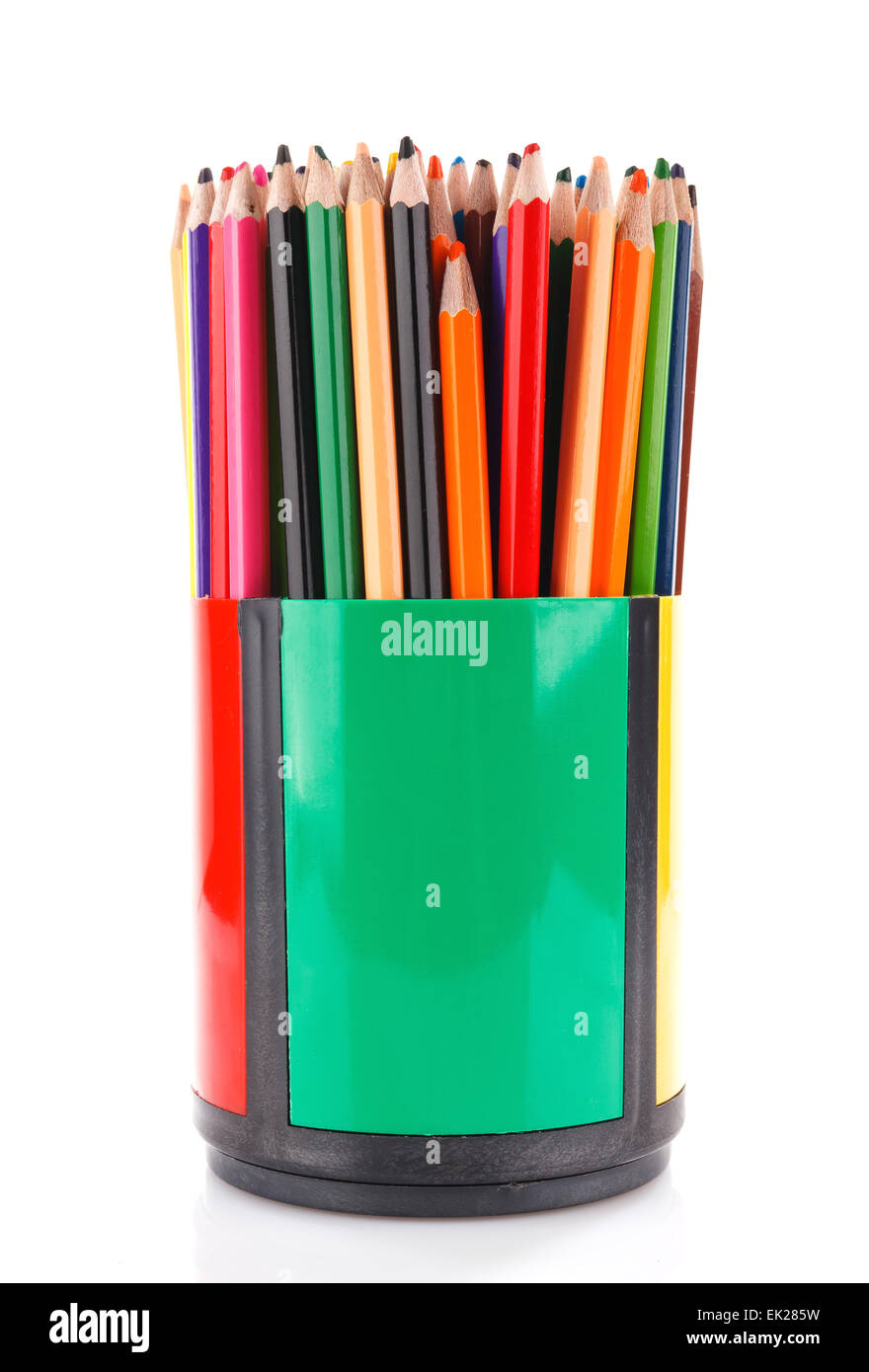 color pencils in holder Stock Photo - Alamy