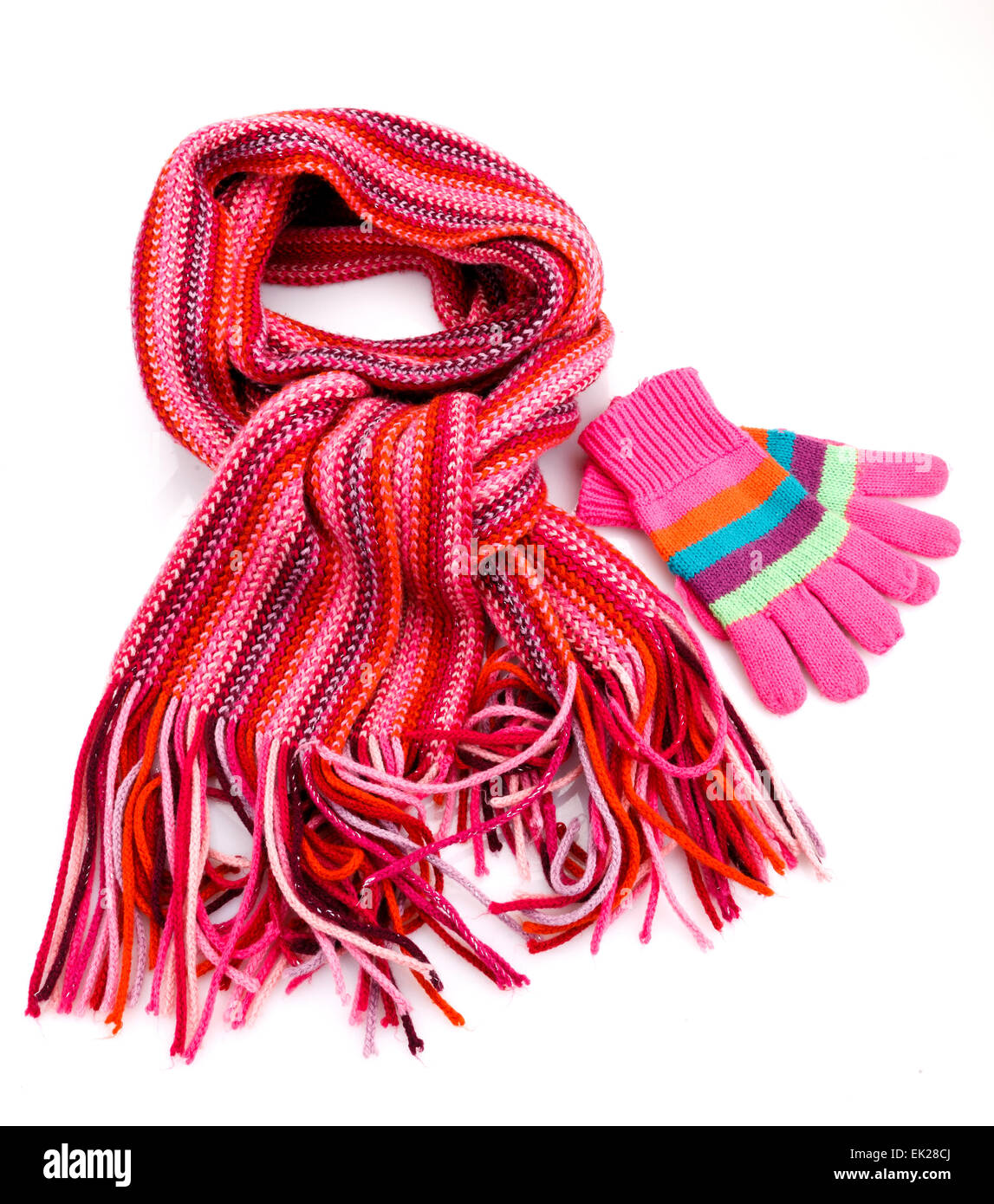 Striped red scarf Stock Photo - Alamy