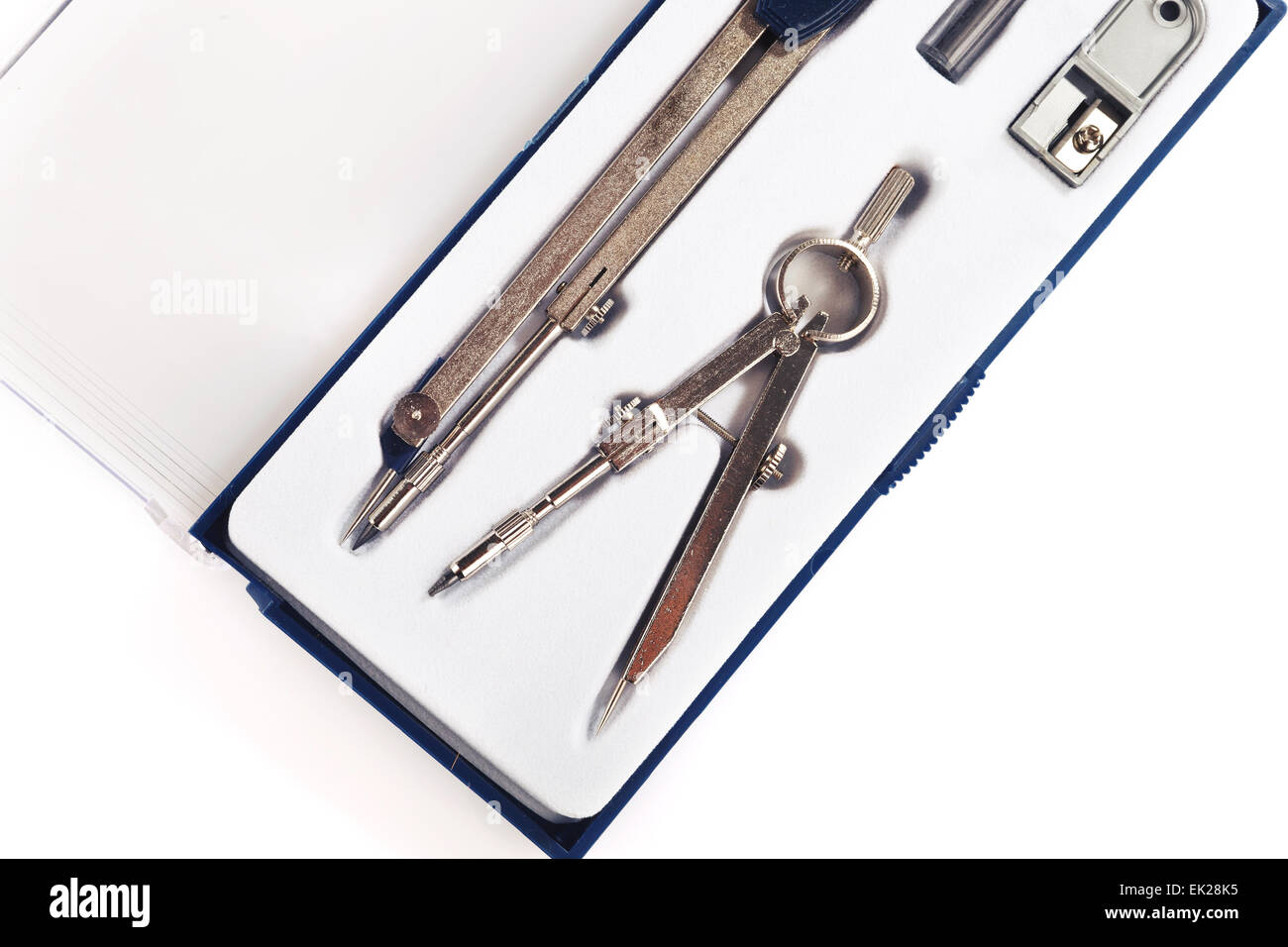 Pair of drawing compasses set Stock Photo - Alamy