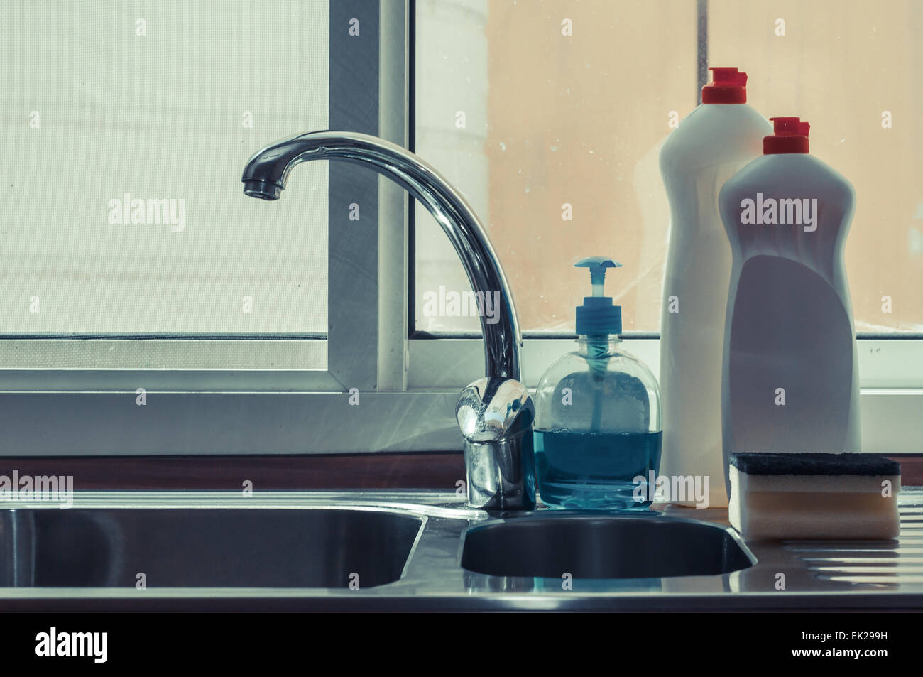 Close up of kitchen cleaners Stock Photo - Alamy
