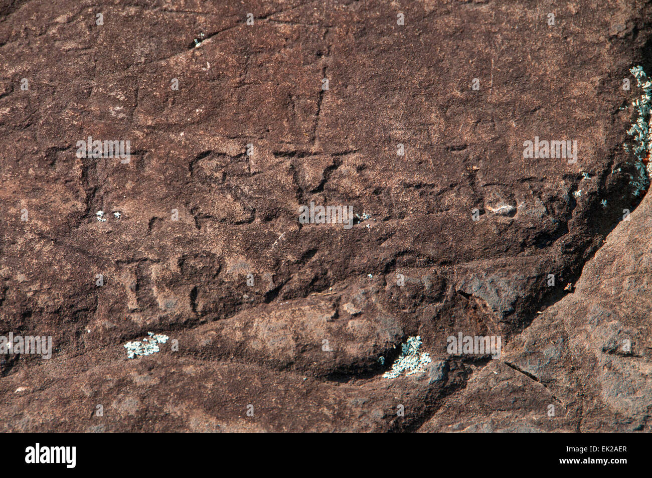 Historic inscriptions at Judges Cave, West Rock Ridge State Park ...