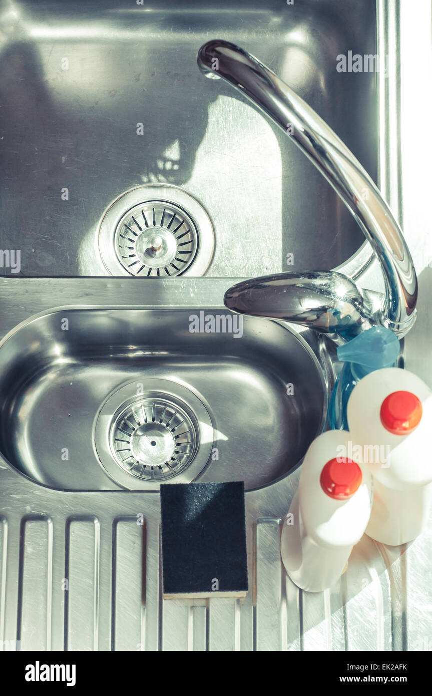 Kitchen tap top view hi-res stock photography and images - Alamy
