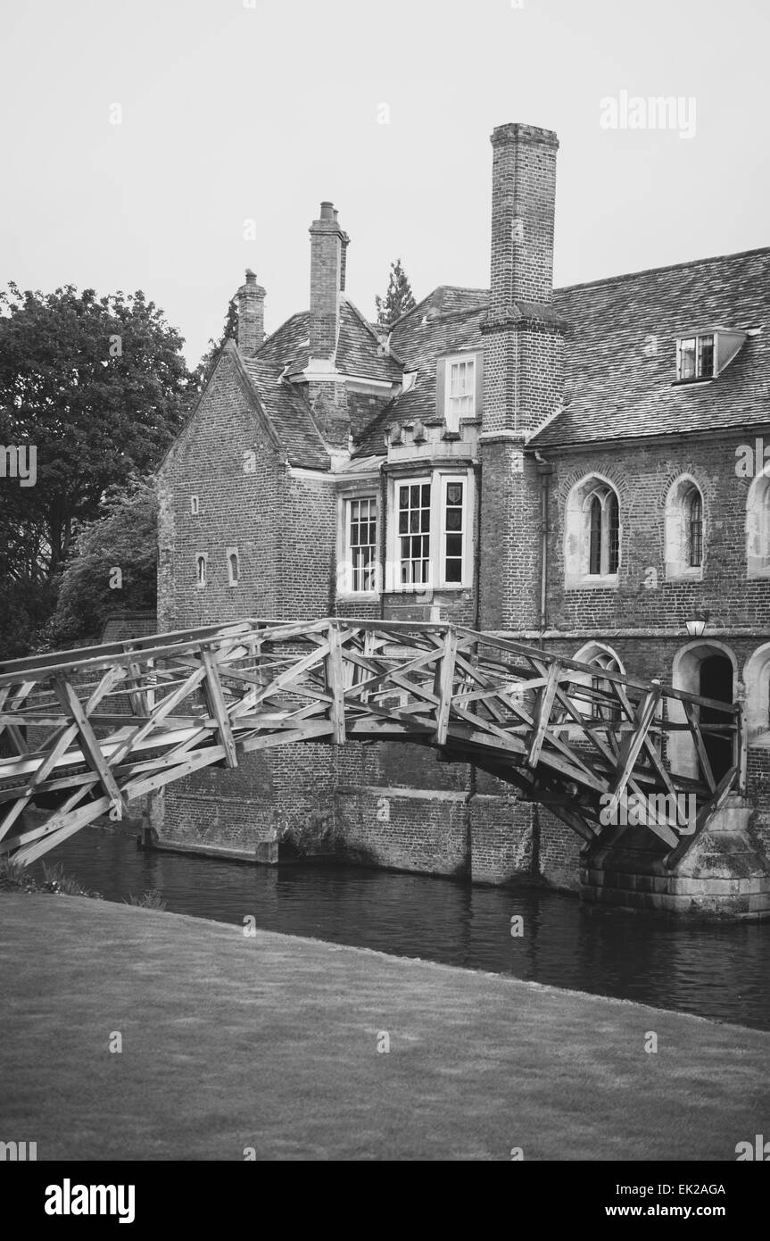 Mathematical bridge desaturated vertical view, Cambridge, UK Stock ...