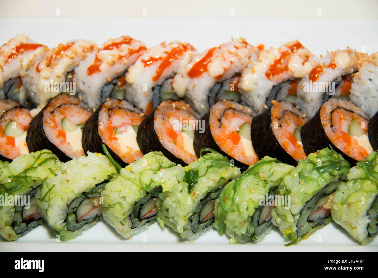Sushi roll : selection of assorted mini sushi roll Stock Photo - Alamy