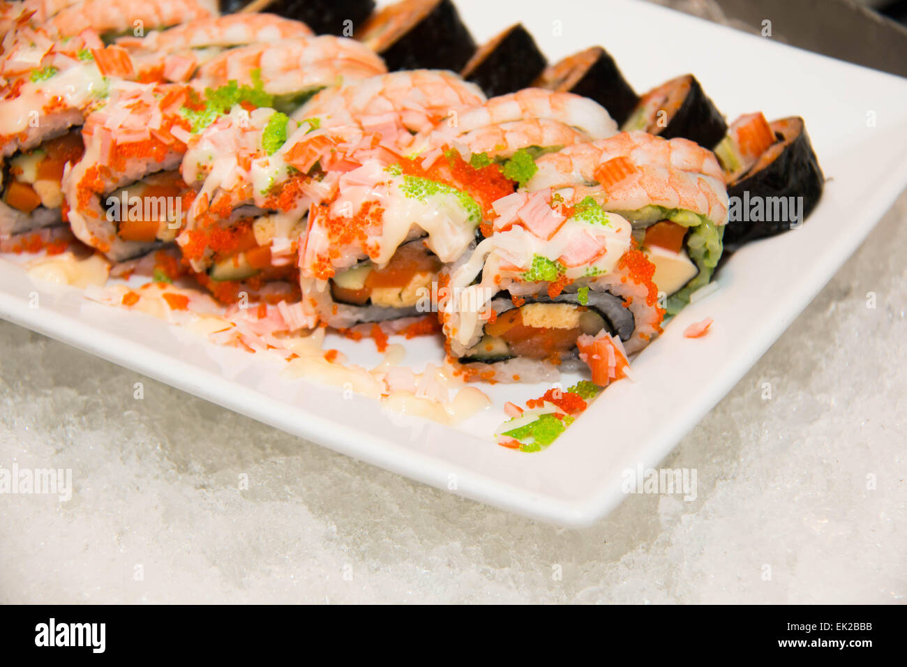 Sushi roll : selection of assorted mini sushi roll Stock Photo - Alamy