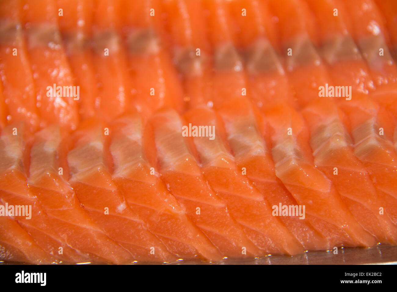 A salmon slide cold on a plate Stock Photo - Alamy