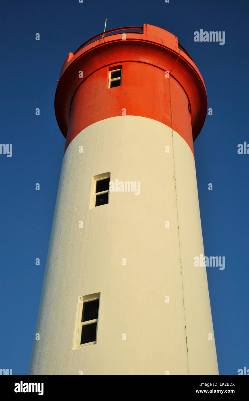 Three windows on red and white concrete structure of famous Umhlanga ...