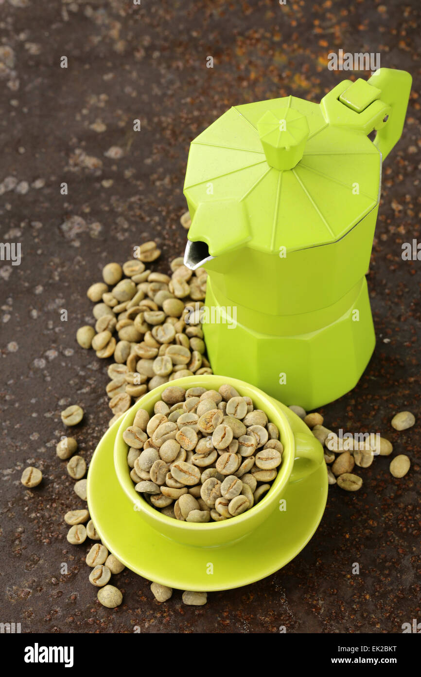 organic green coffee beans close-up, healthy food Stock Photo - Alamy