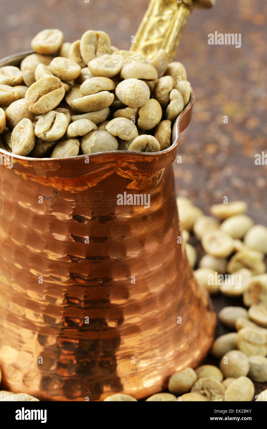 organic green coffee beans close-up, healthy food Stock Photo - Alamy