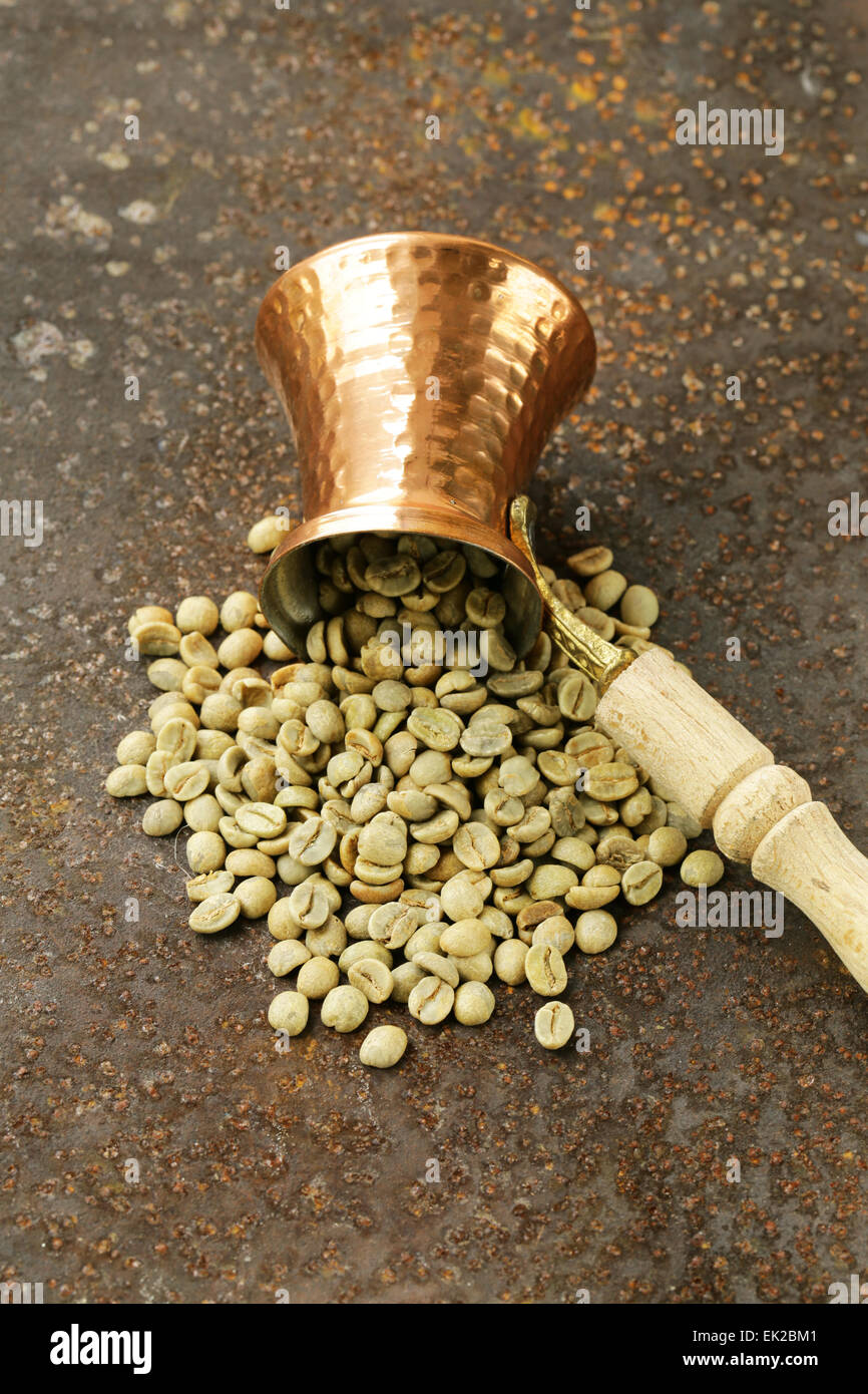 organic green coffee beans close-up, healthy food Stock Photo - Alamy