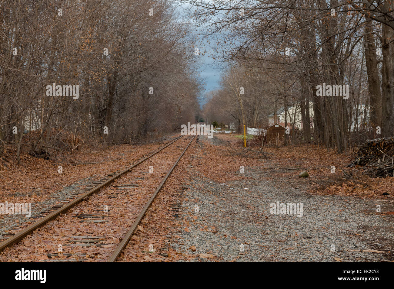Maine Railroad tracks Stock Photo - Alamy