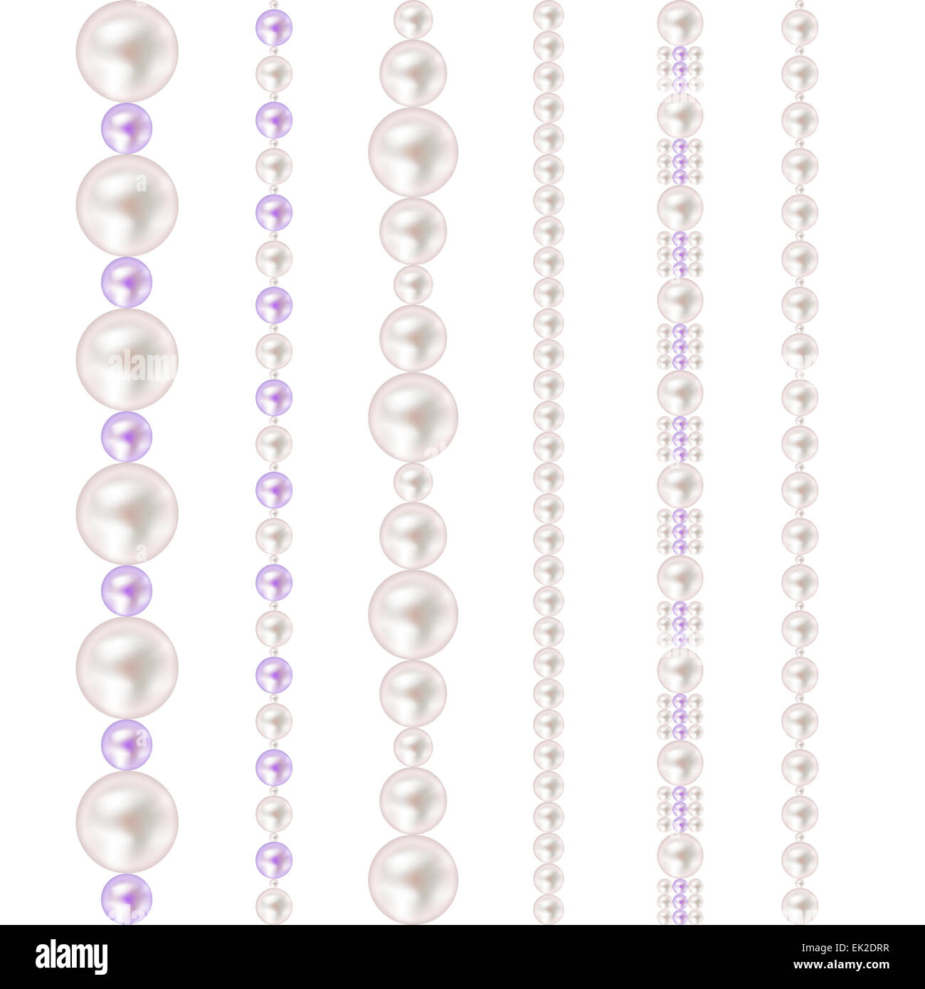 Pearl Realistic Borders Set Vector Illustration Stock Photo - Alamy