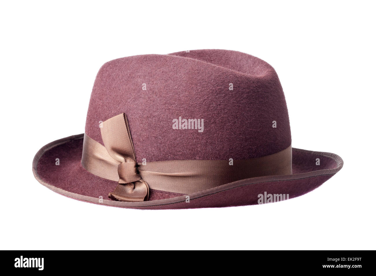 female felt hat isolated on white background Stock Photo - Alamy