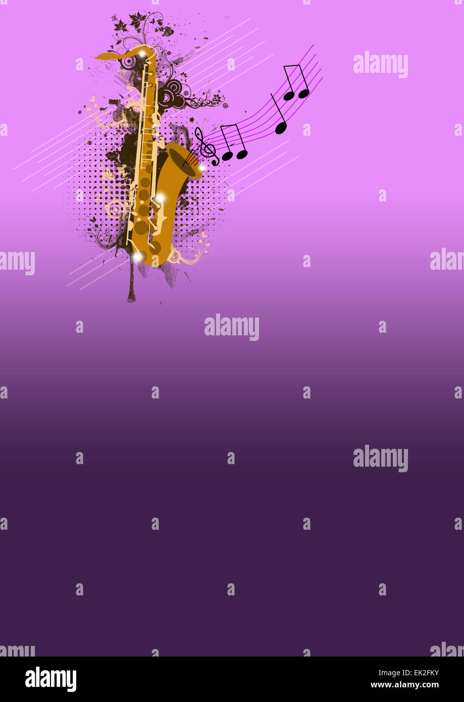 Saxophone abstract music poster background with space Stock Photo - Alamy