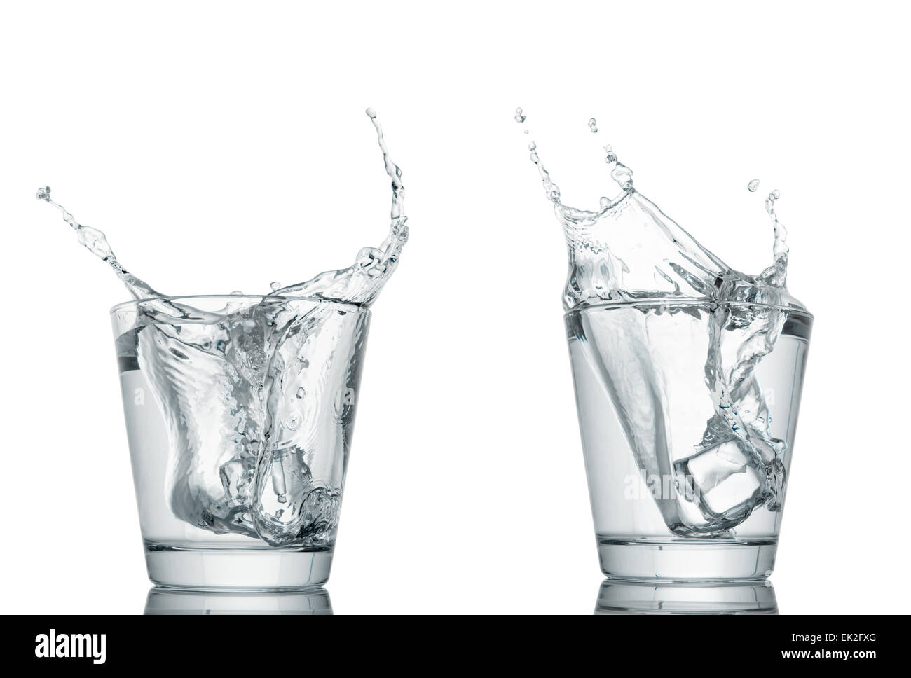 water splash in glasses isolated on white Stock Photo - Alamy