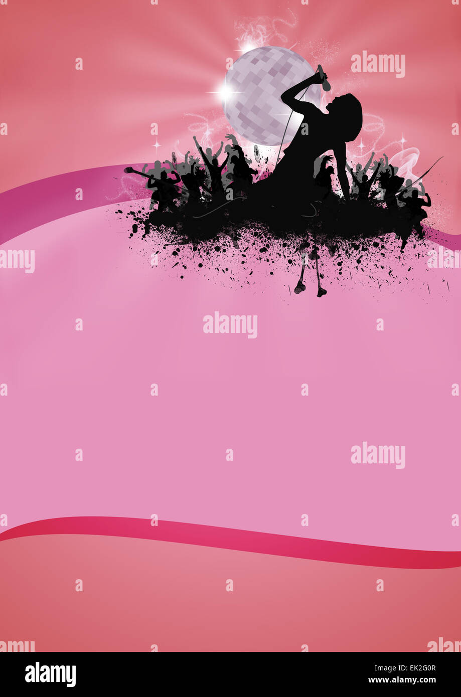 Singing girl and people concert poster background with space Stock ...
