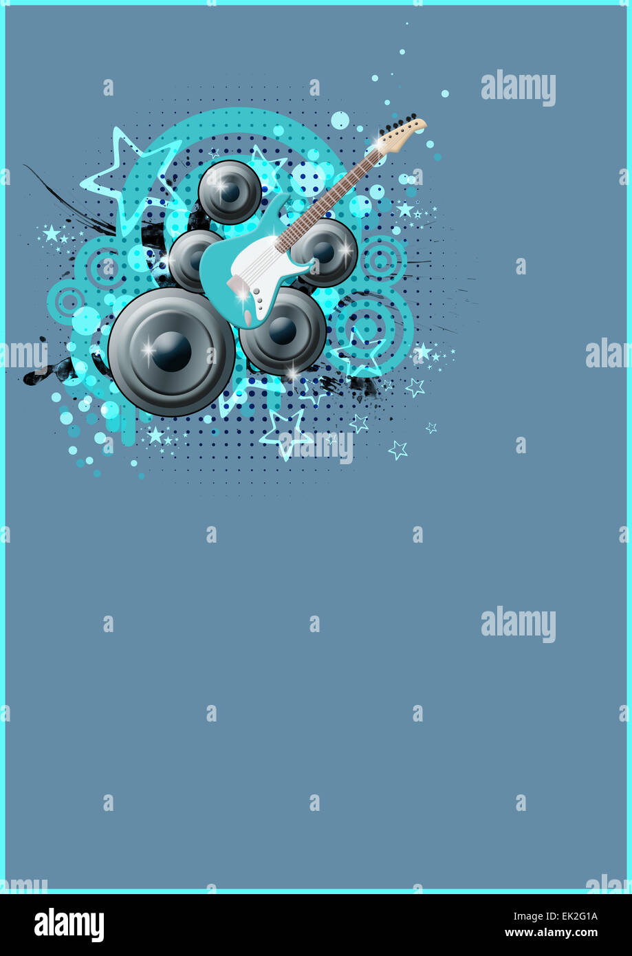 Guitar abstract music poster background with space Stock Photo - Alamy