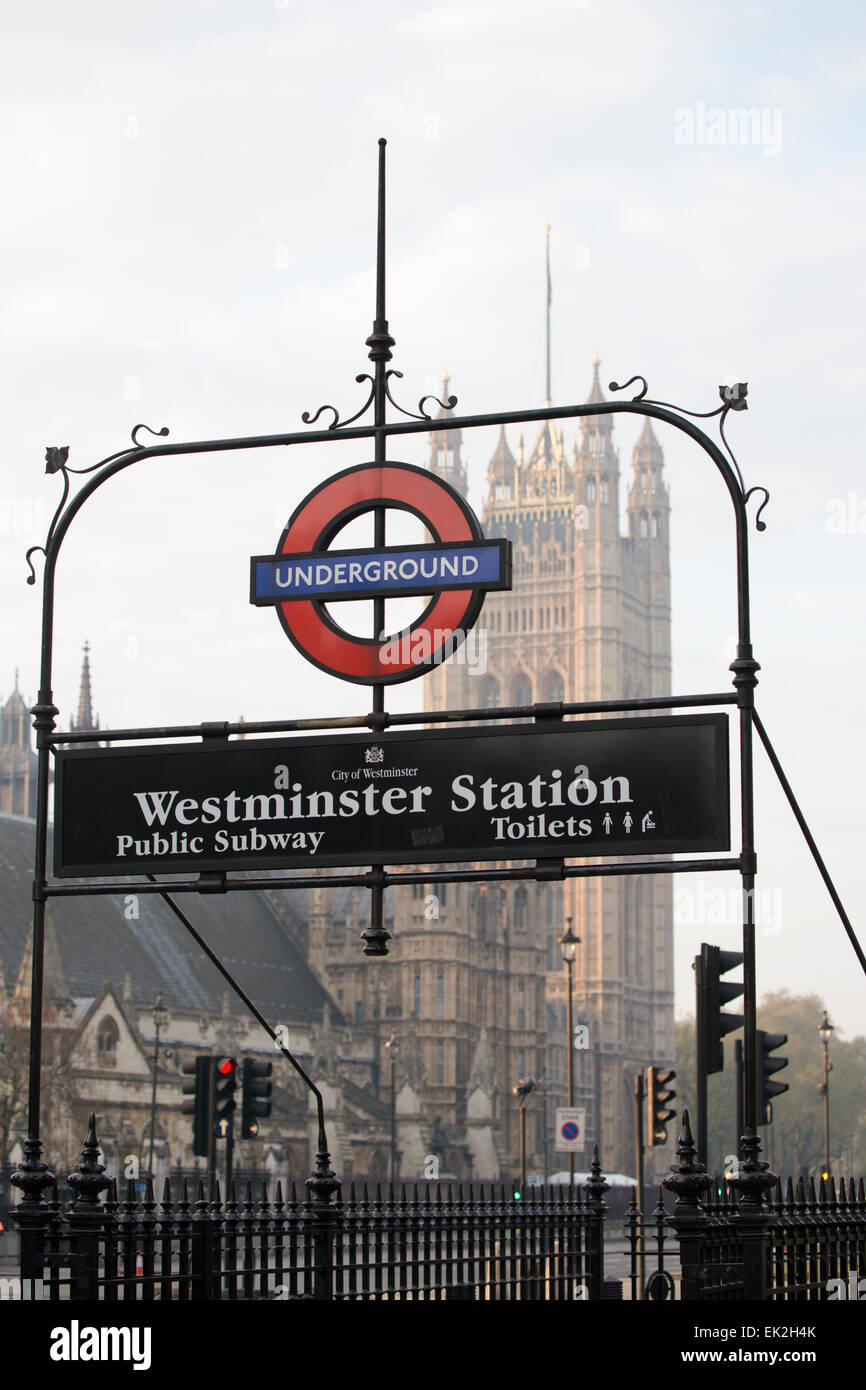 Westminster underground station hi-res stock photography and images - Alamy