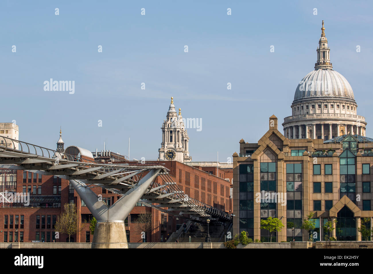 St. Paul's Cathedral and Millennium Bridge, London Stock Photo - Alamy