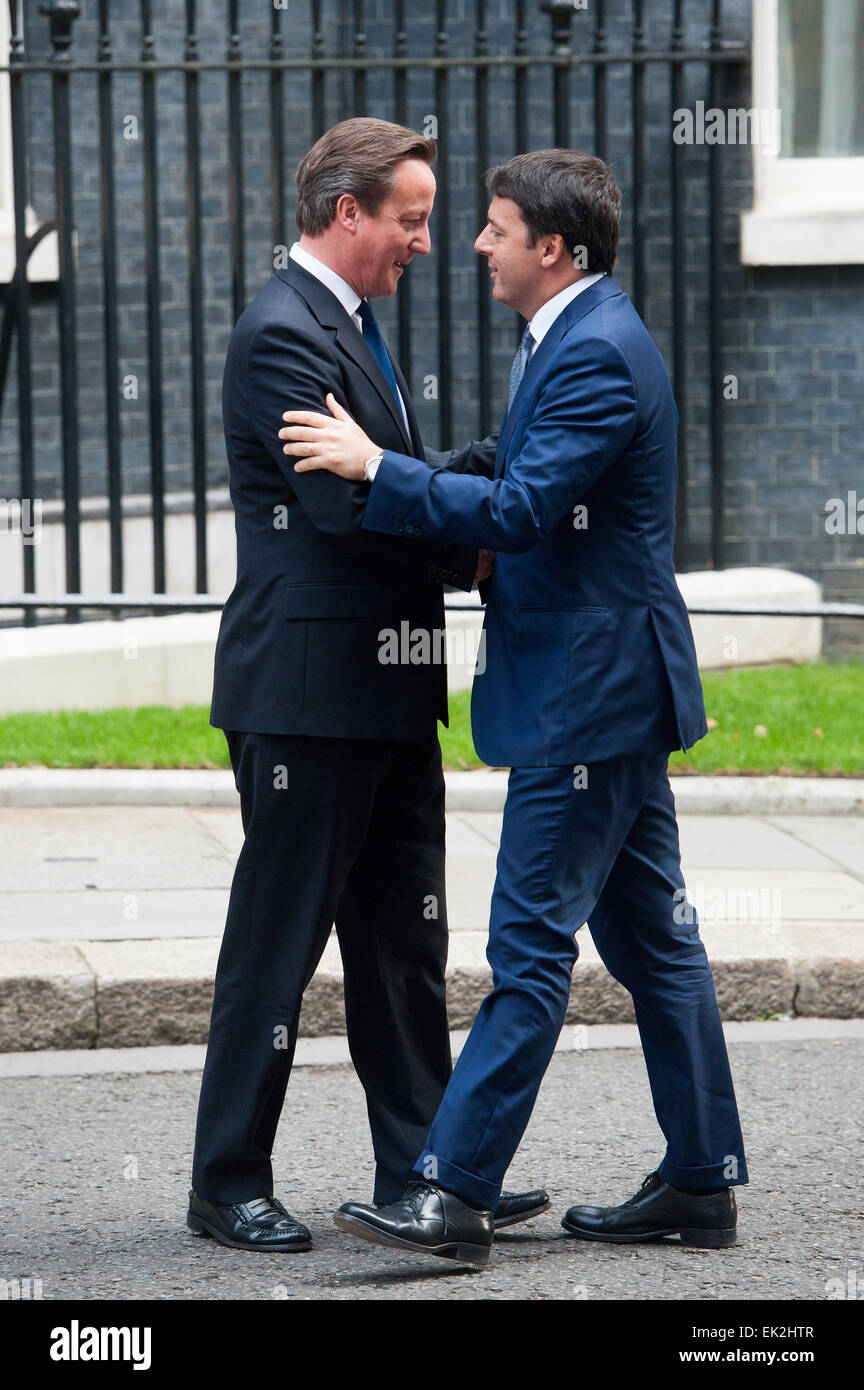 Italian Prime Minister Matteo Renzi meets Prime Minister David Cameron ...