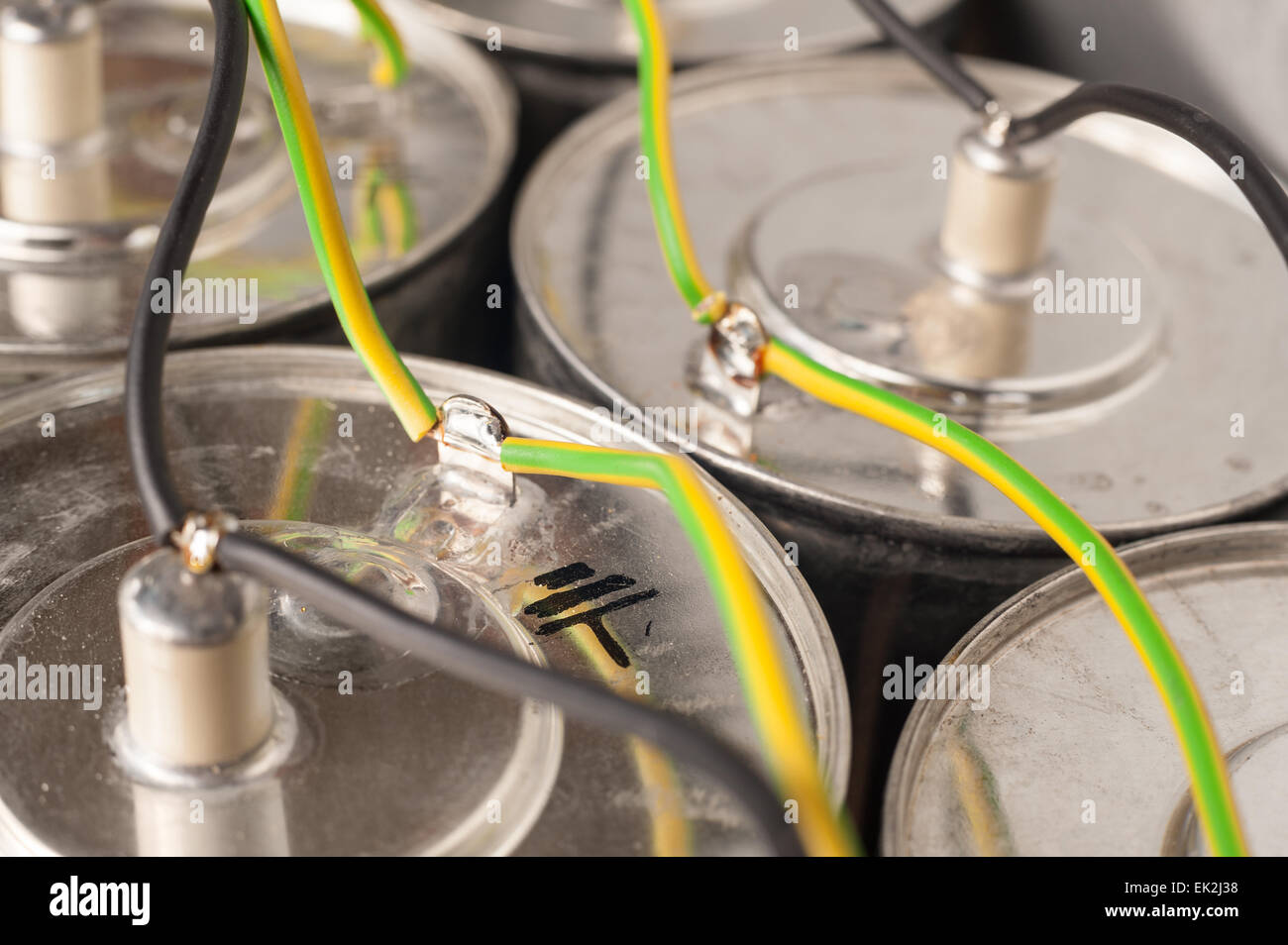 Dangerous monster sized capacitors wired in parallel with heavy gage ...
