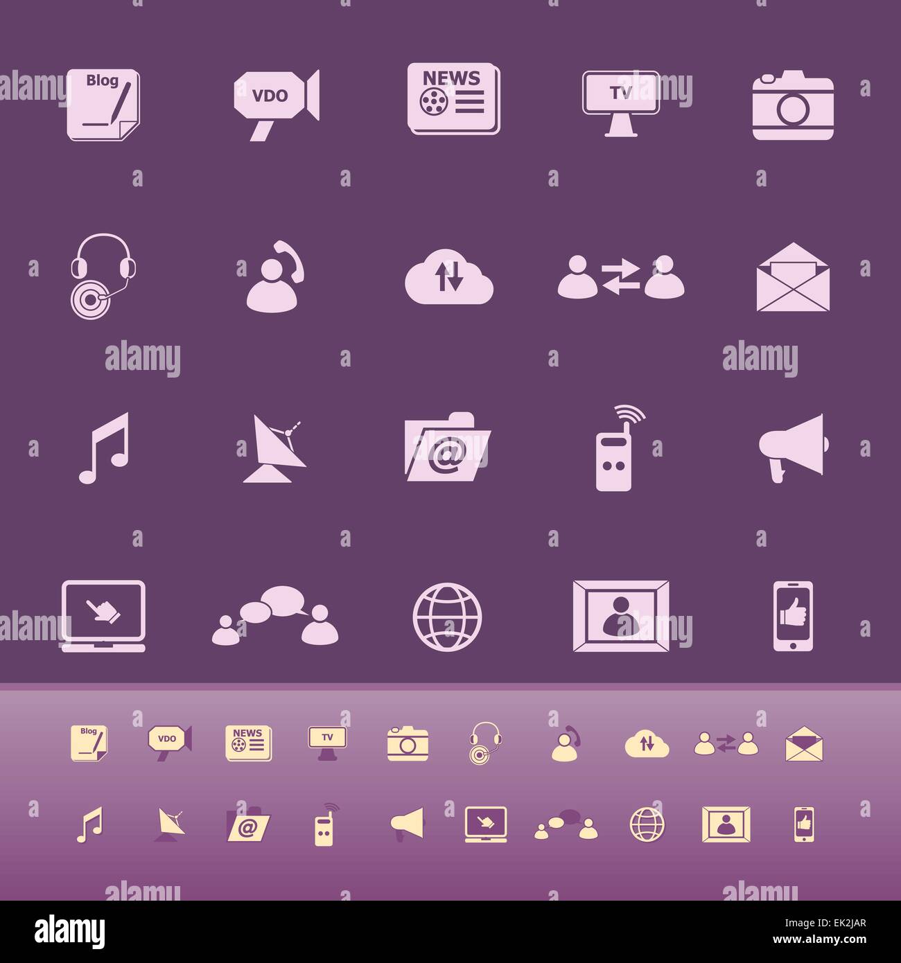 Media color icons on purple background, stock vector Stock Vector Image ...