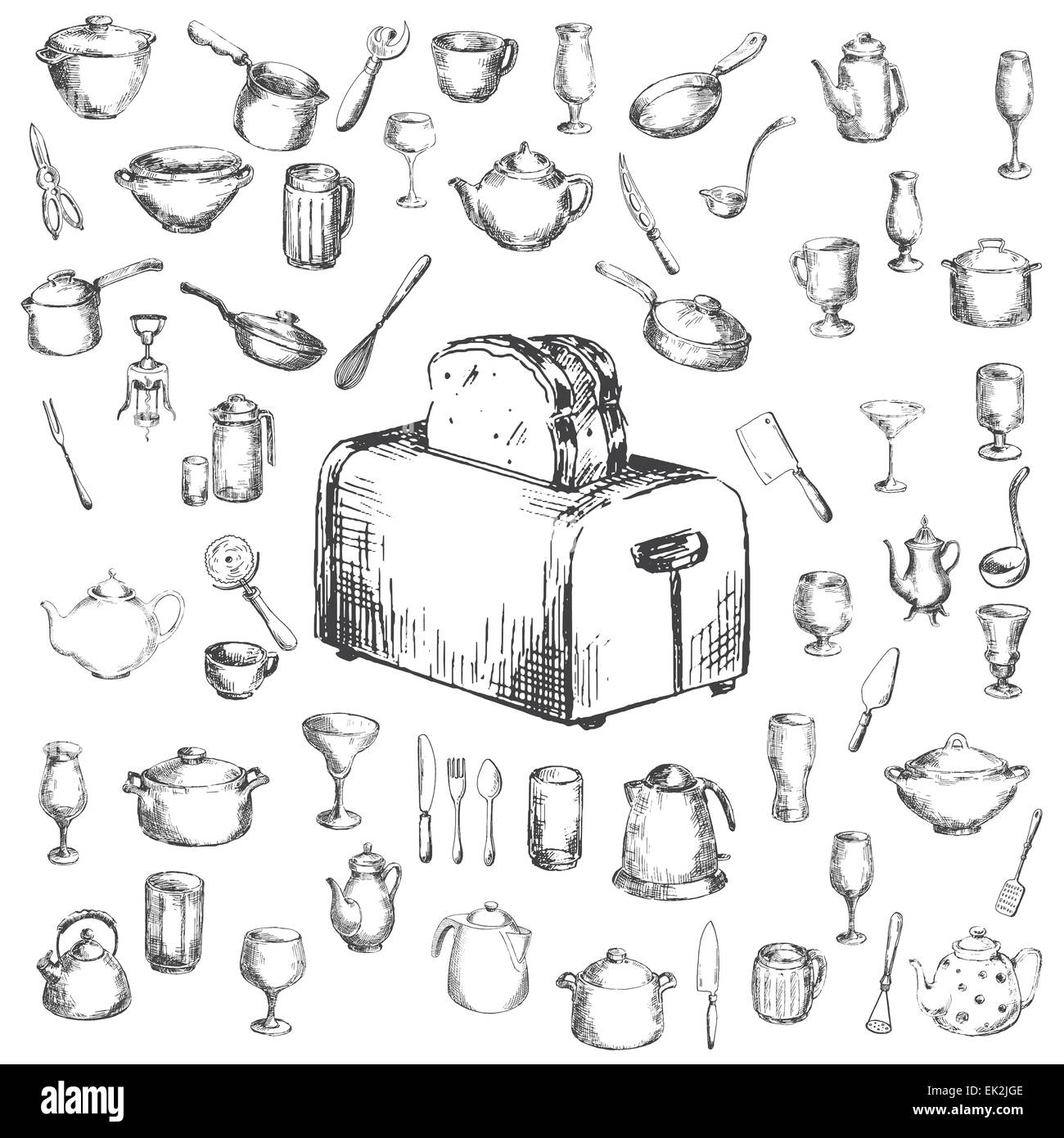 Kitchen hand mixer drawing hi-res stock photography and images - Alamy