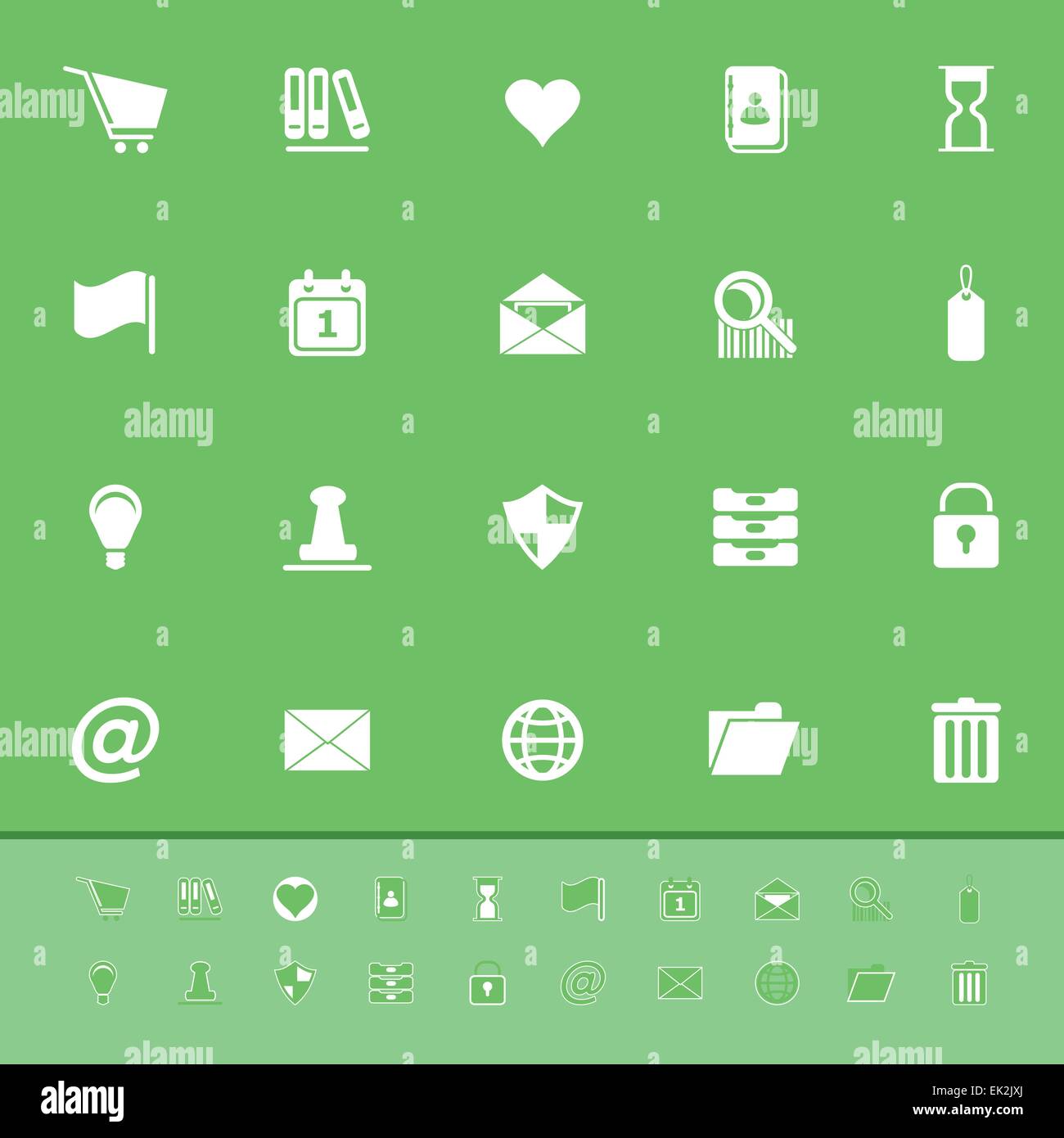 General folder color icons on green background, stock vector Stock ...