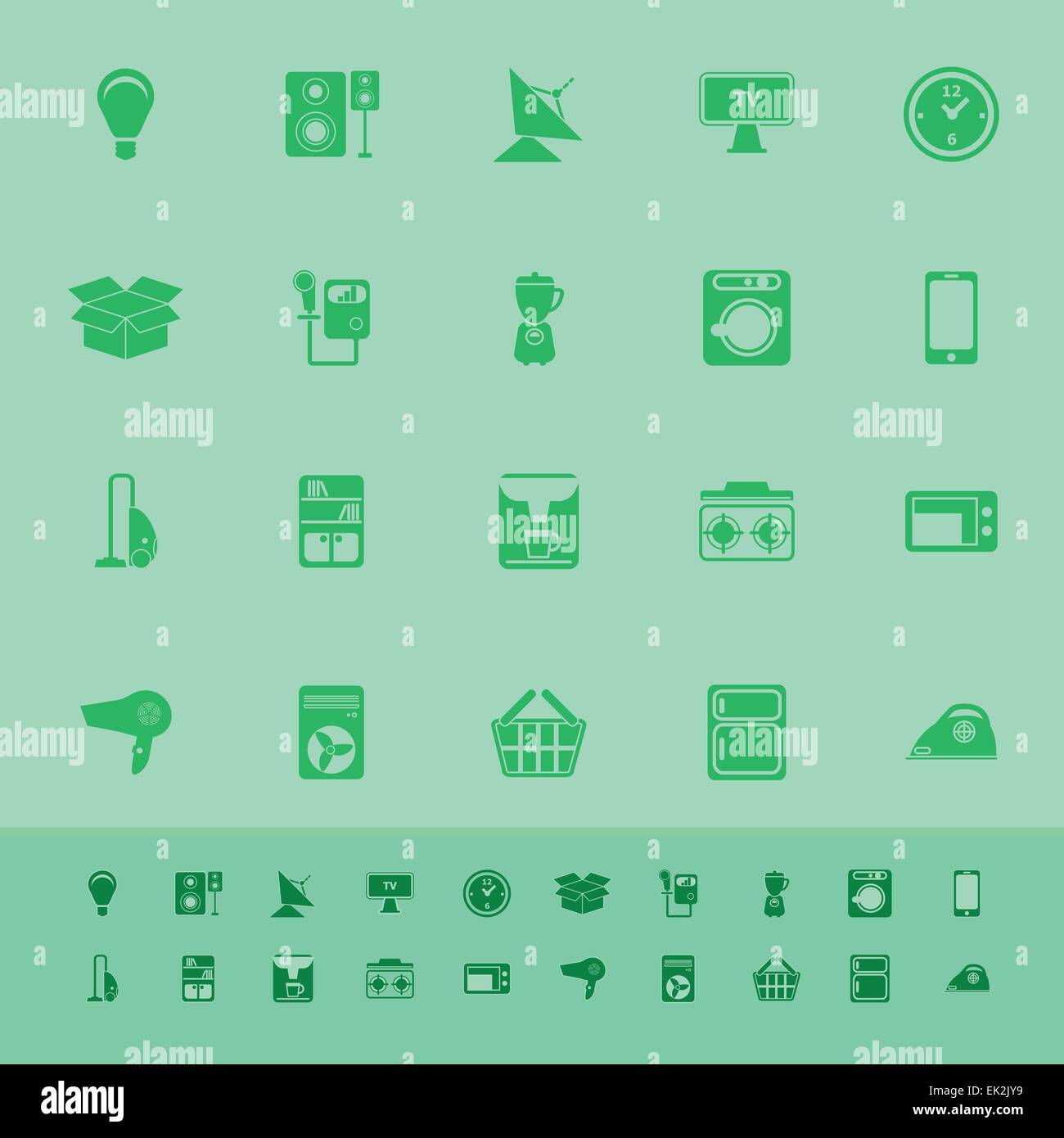 Home related color icons on green background, stock vector Stock Vector ...