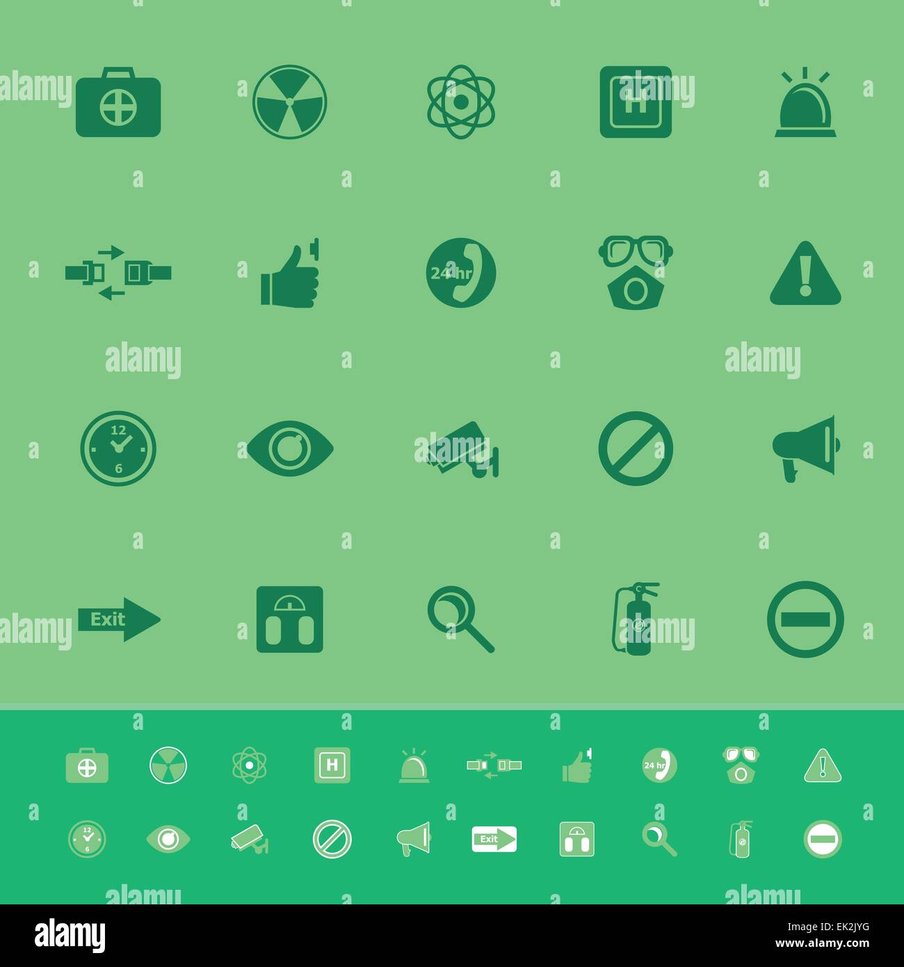 General health care color icons on green background, stock vector Stock ...