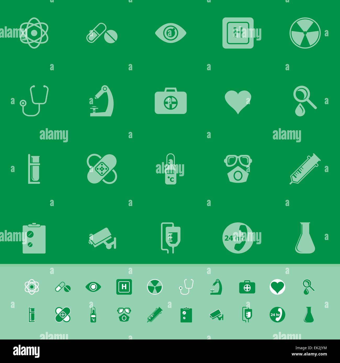 General hospital color icons on green background, stock vector Stock ...