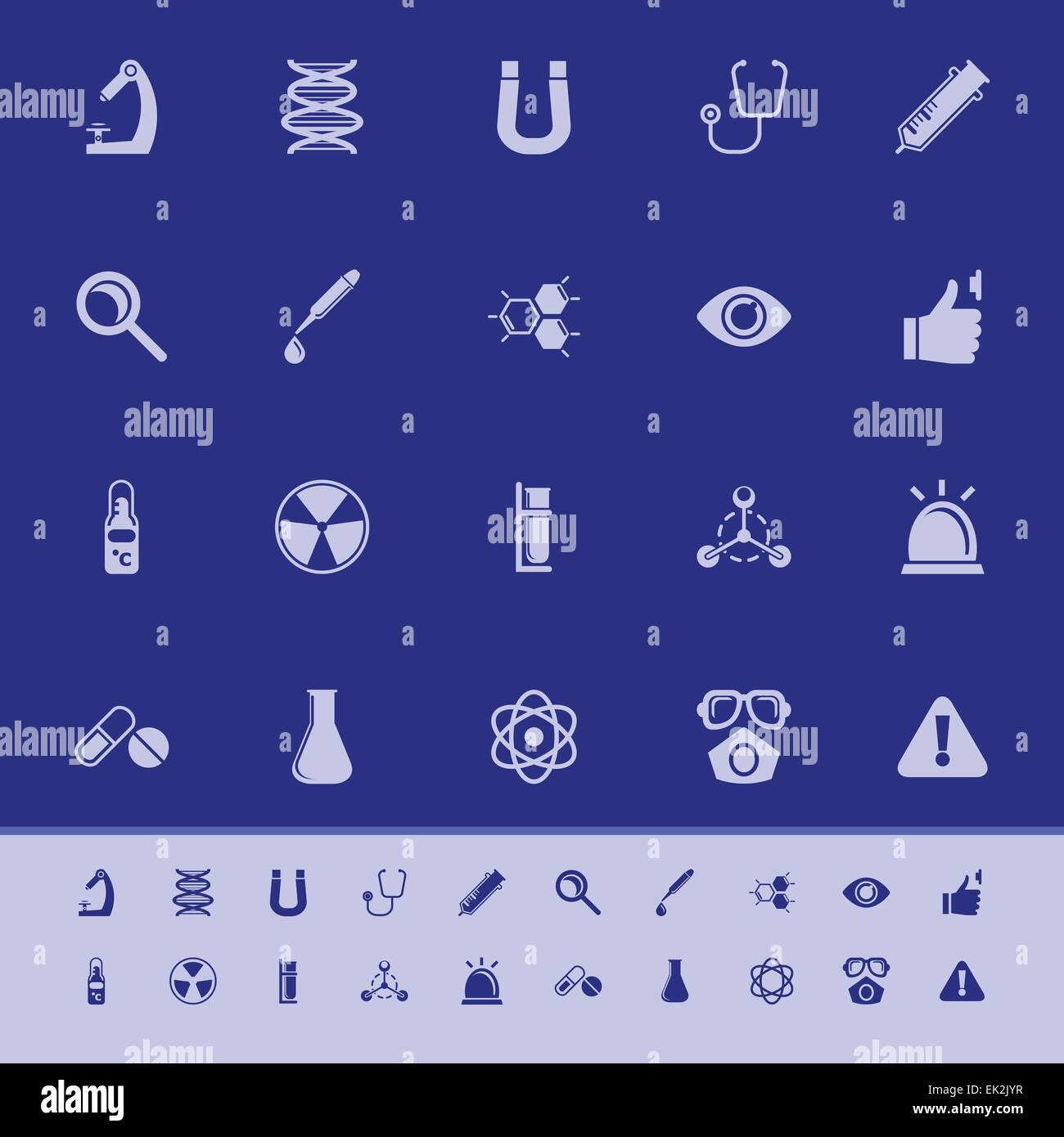 Science color icons on blue background, stock vector Stock Vector Image ...
