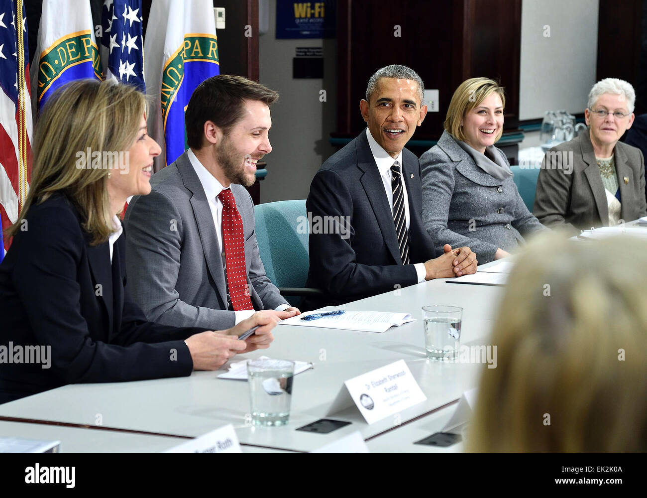 US President Barack Obama meets with government officials to discuss ...