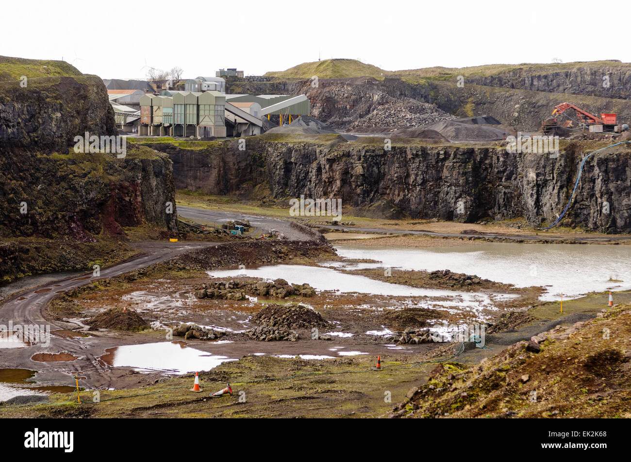 An open cast quarry, used for extracting rock, stones and other ...