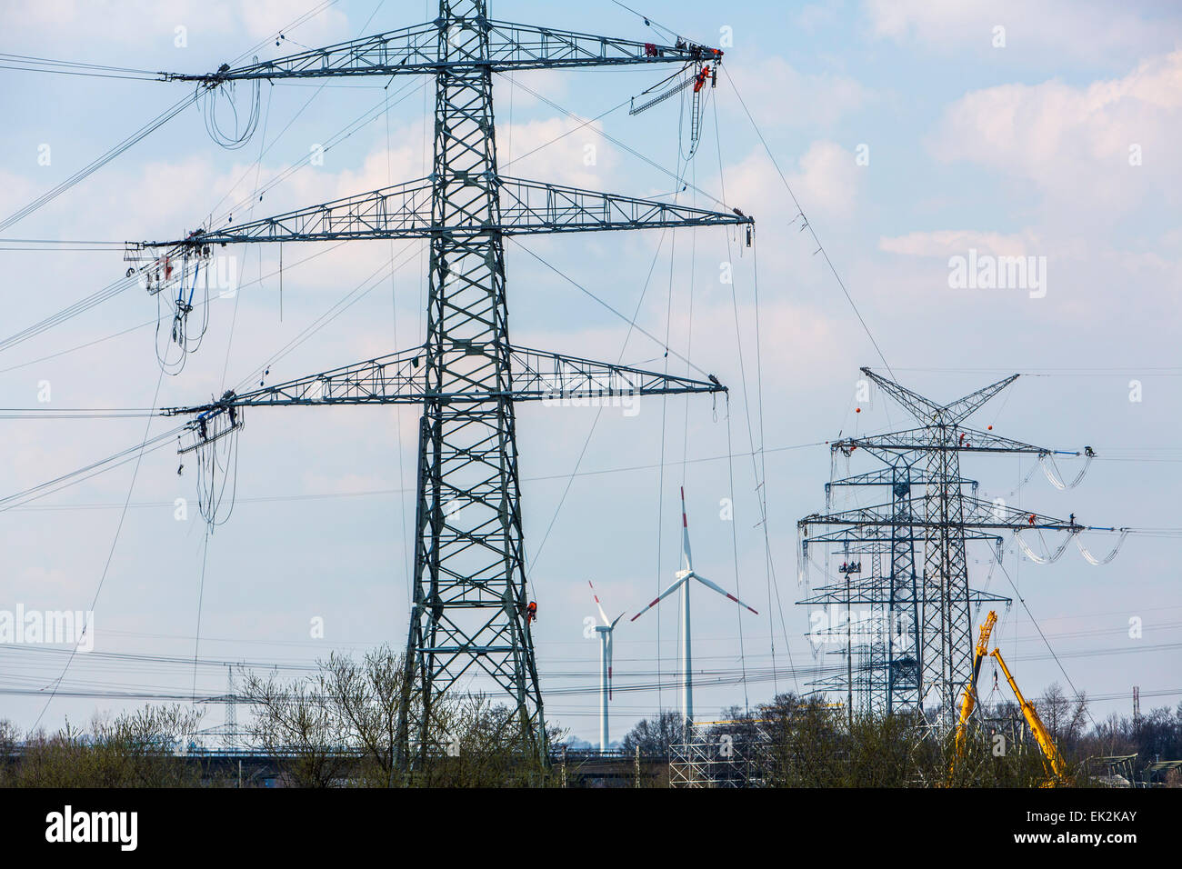 Construction of 380 kV overhead lines, development for electricity ...
