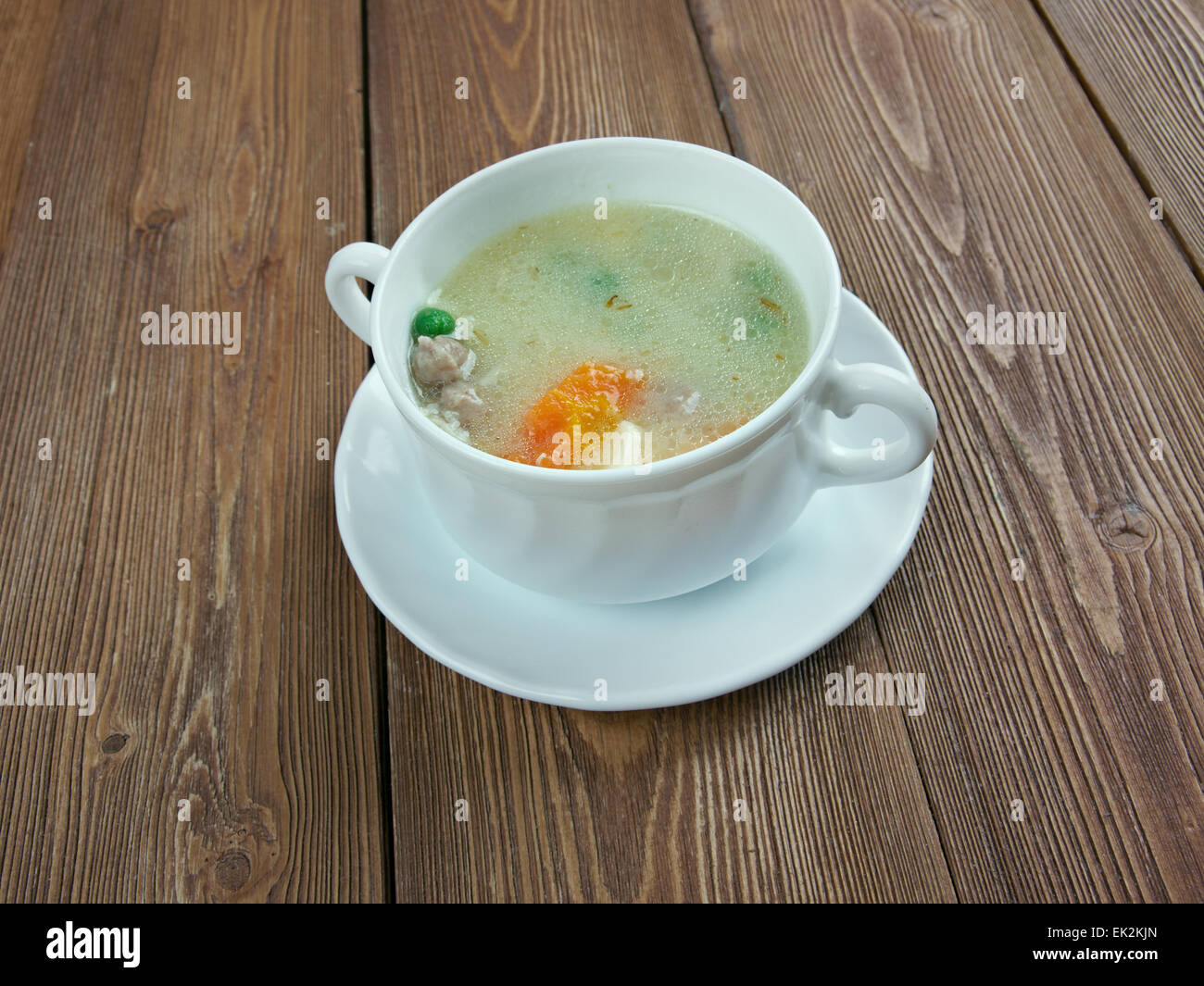 Hochzeitssuppe - wedding soup.German soup based on chicken broth ...