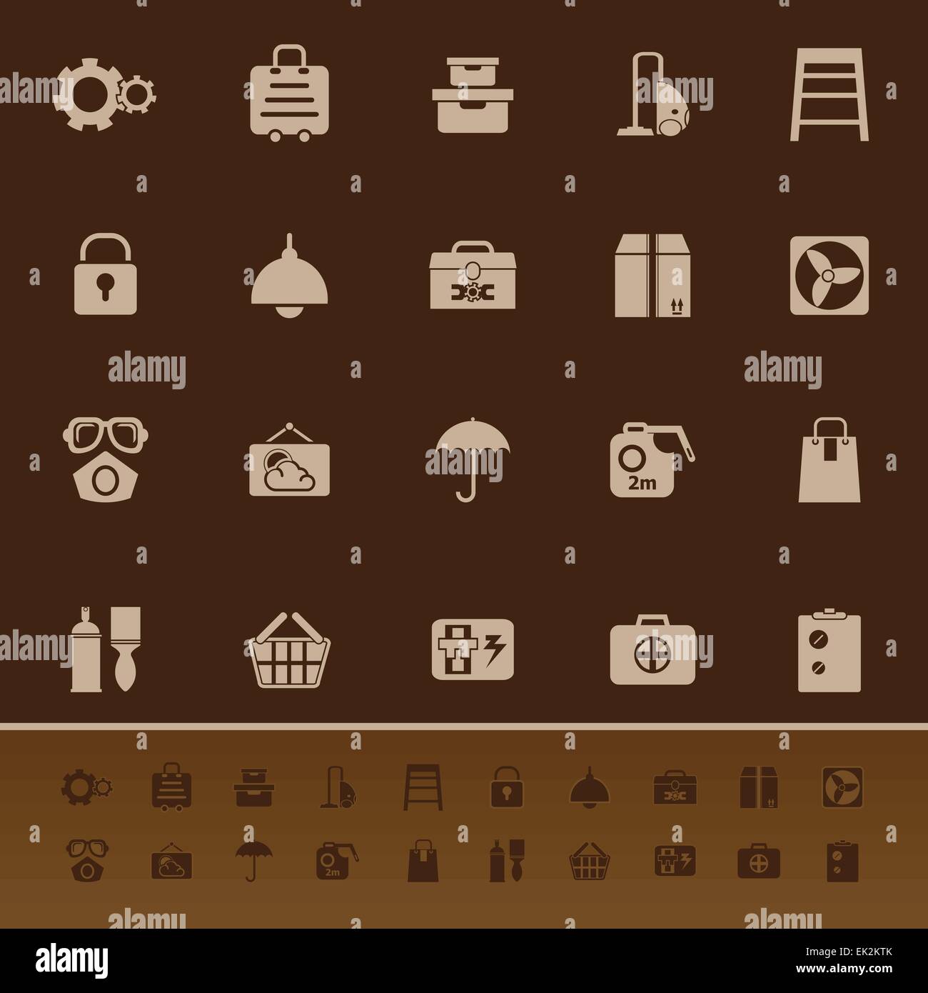 Home storage color icons on brown background, stock vector Stock Vector ...