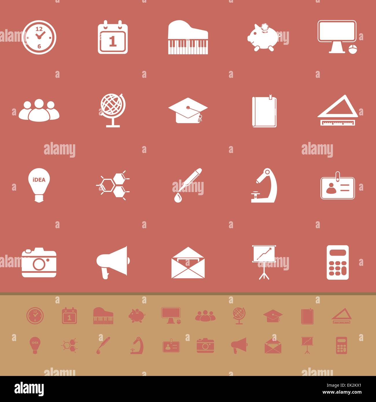 School color icons on brown background, stock vector Stock Vector Image ...