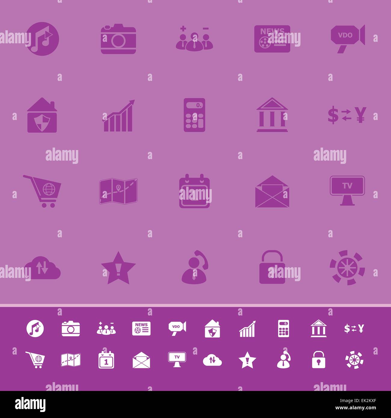 Smart phone color icons on purple background, stock vector Stock Vector ...