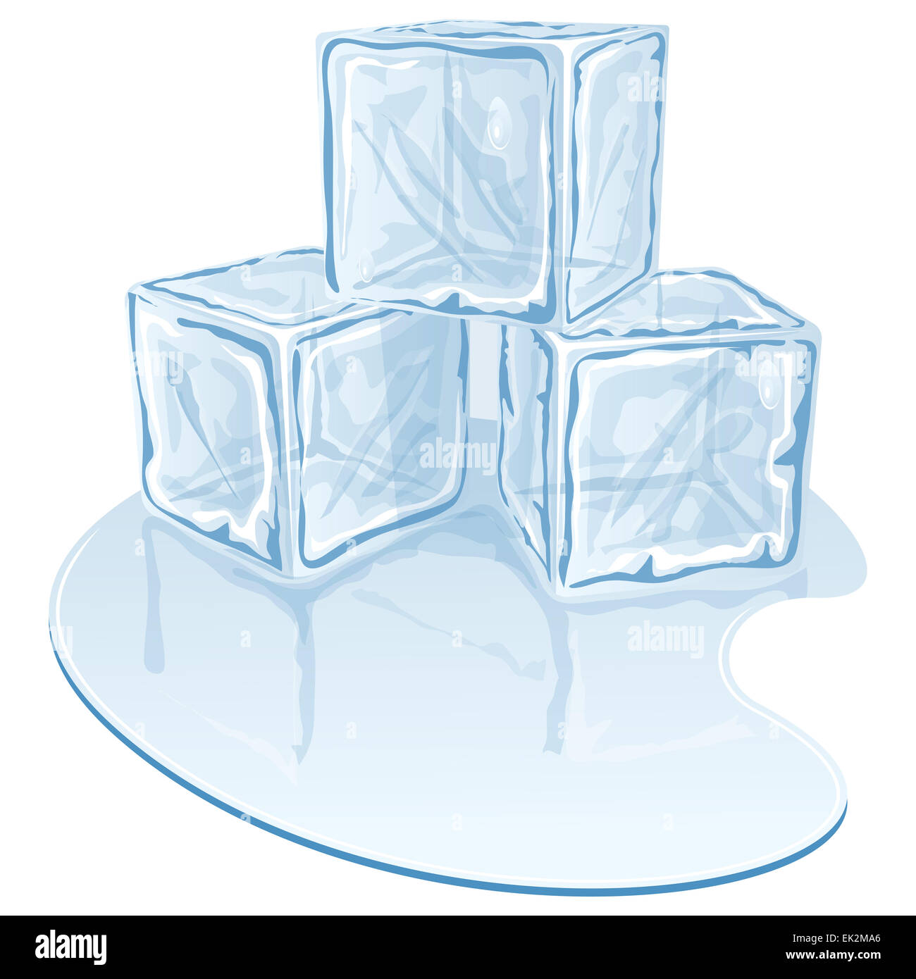 Blue half-melted ice cube pile. Vector illustration Stock Photo - Alamy
