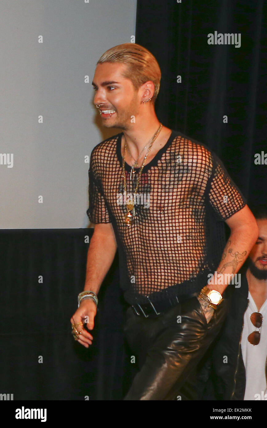 Tokio Hotel promoting their new album Kings of Suburbia at Kino Babylon. Featuring: Bill Kaulitz ...