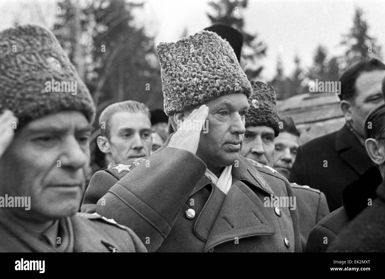 Moscow. Marshal Konstantin Rokossovsky in the centre at the solemn ...